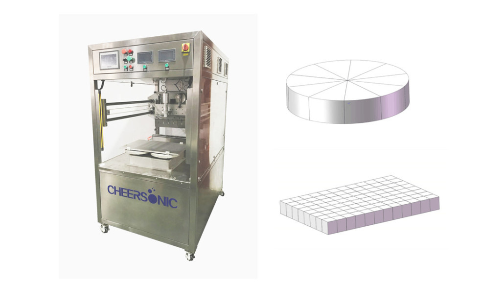 ultrasonic guillotine cutting system - ultrasonic cheesecake portioning